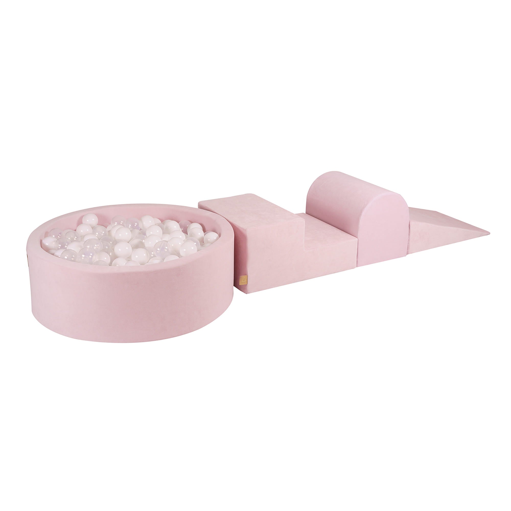 Velvet Pink Play Set With Ball Pit | Clear & White Balls – Nola Baby